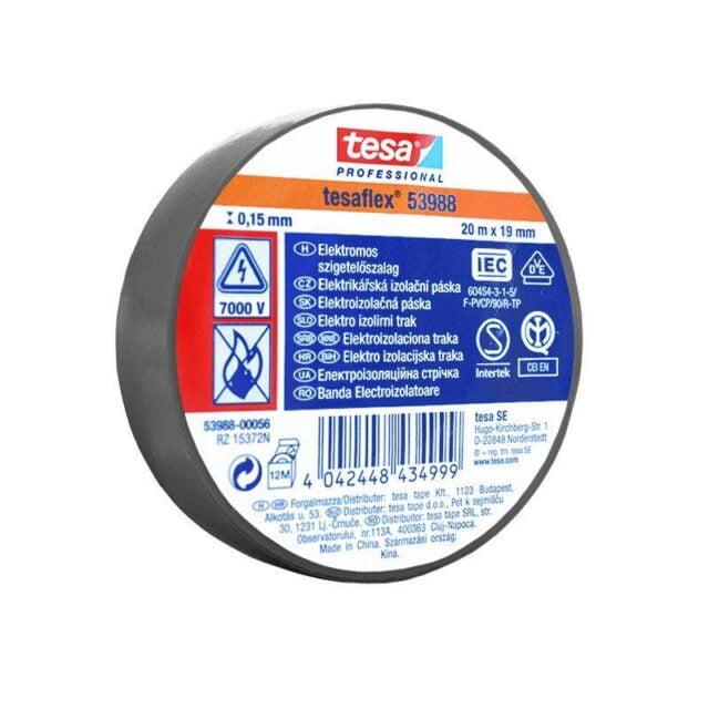 Banda izolatoare TESAFLEX 20m gri TESA | HABO.RO