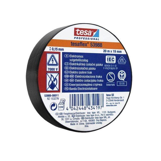 Banda izolatoare TESAFLEX 20m negru TESA | HABO.RO