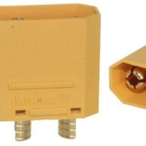 Mufa alimentare DC XT90 tata PIN 2 pe cablu lipite 40A 500V AMASS
