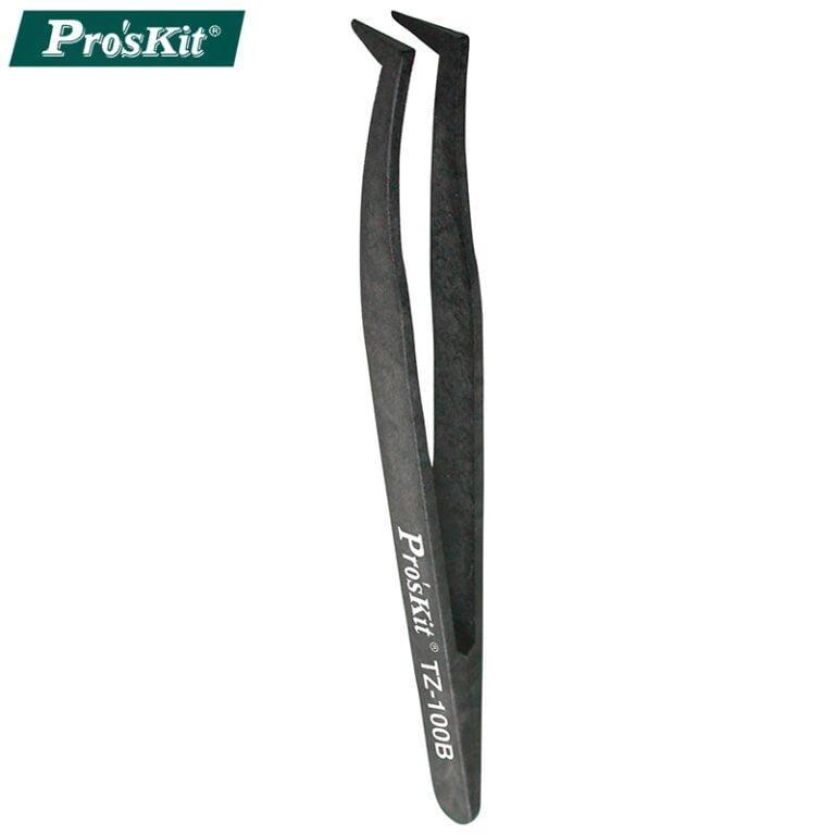 Penseta conductiva cu varful curbat 120mm ProsKit