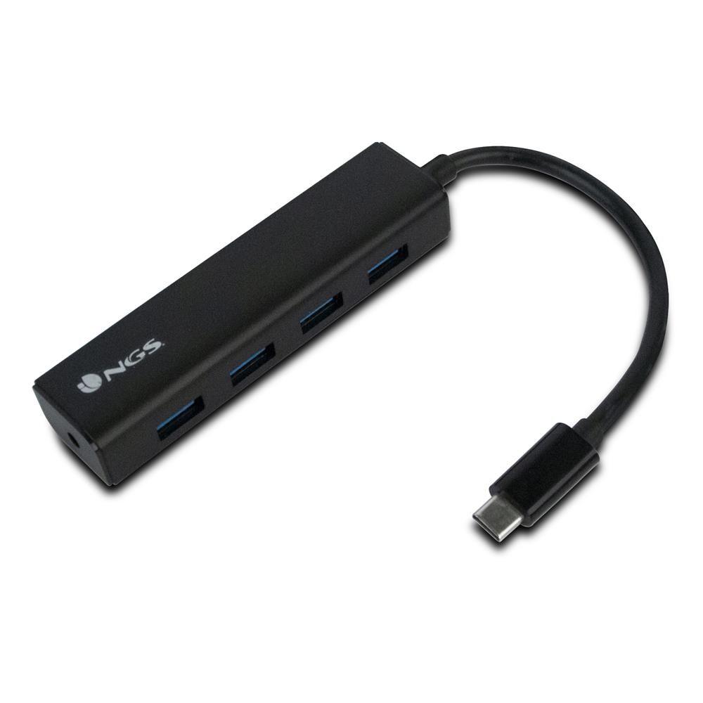 Hub USB type C NGS Wonder Hub4 4 porturi USB 3.0 negru | HABO.RO