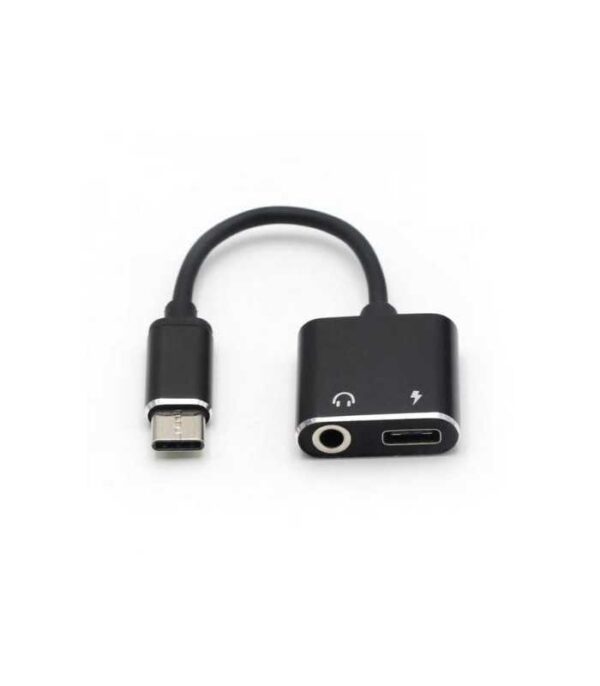 Cablu adaptor USB Type C tata - Jack 3.5 mm mama STEREO si USB Type C ...