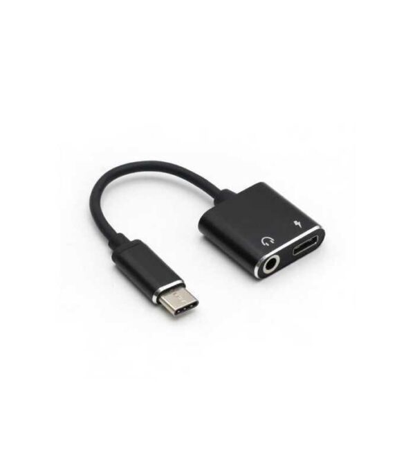 Cablu adaptor USB Type C tata - Jack 3.5 mm mama STEREO si USB Type C ...