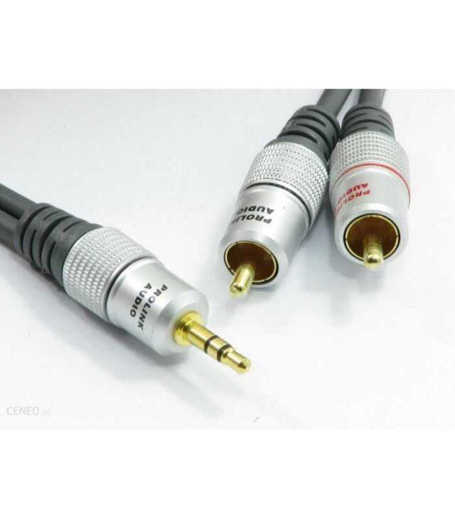 Cablu audio stereo Jack 3.5 mm - 2x RCA 5m ecranat negru PROLINK ...