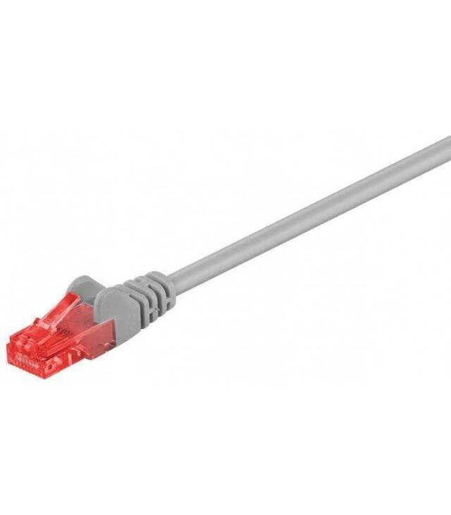 Cablu retea CAT6 UTP 2x RJ45 0.25m neecranat CCA gri Goobay