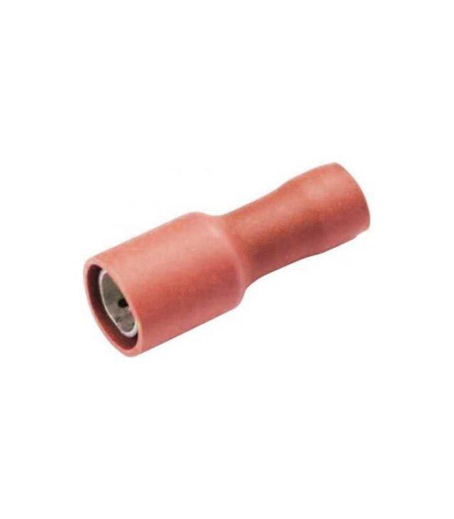 Conector rotund papuc 4mm mama rosu