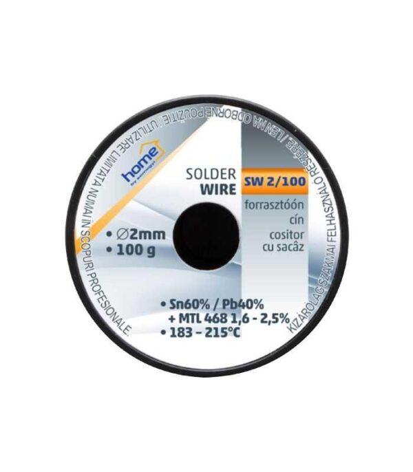 Fludor cositor cu sacaz 2.0mm 100g SN/PB 60/40 2.5flux HOME | HABO.RO