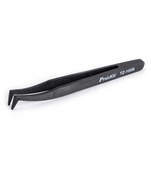 Penseta conductiva cu varful curbat 120mm ProsKit