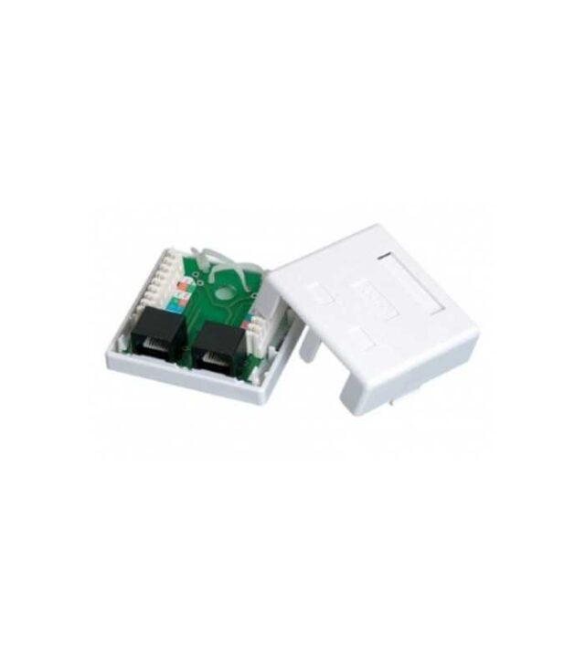 Priza UTP CAT6 dubla pe tencuiala alb