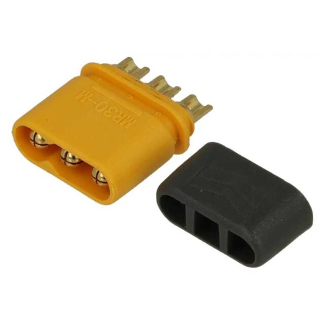 Conector alimentare DC mufa MR30 tata 3pin 15A 500V lipire pe cablu ...