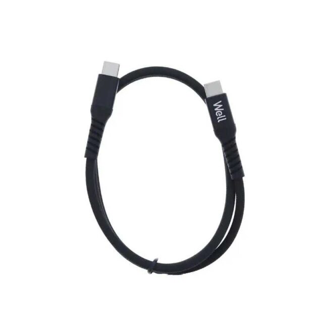 Cablu magnetic USB-C - USB-C 1m 3A/20V 60W negru Well CABLE-USBC/USBC ...