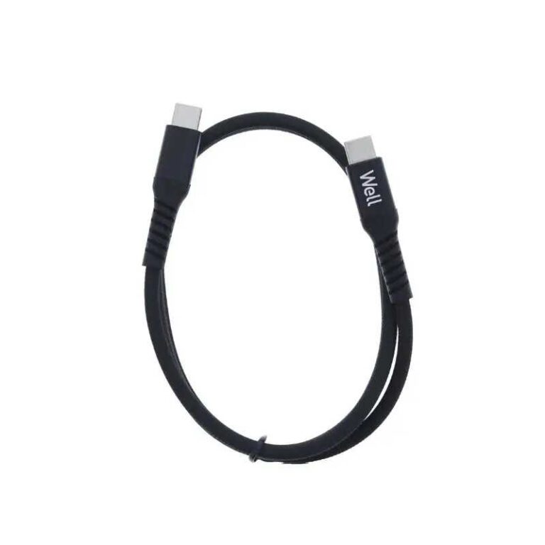 Cablu magnetic USB-C - USB-C 1m 3A/20V 60W negru Well CABLE-USBC/USBC ...
